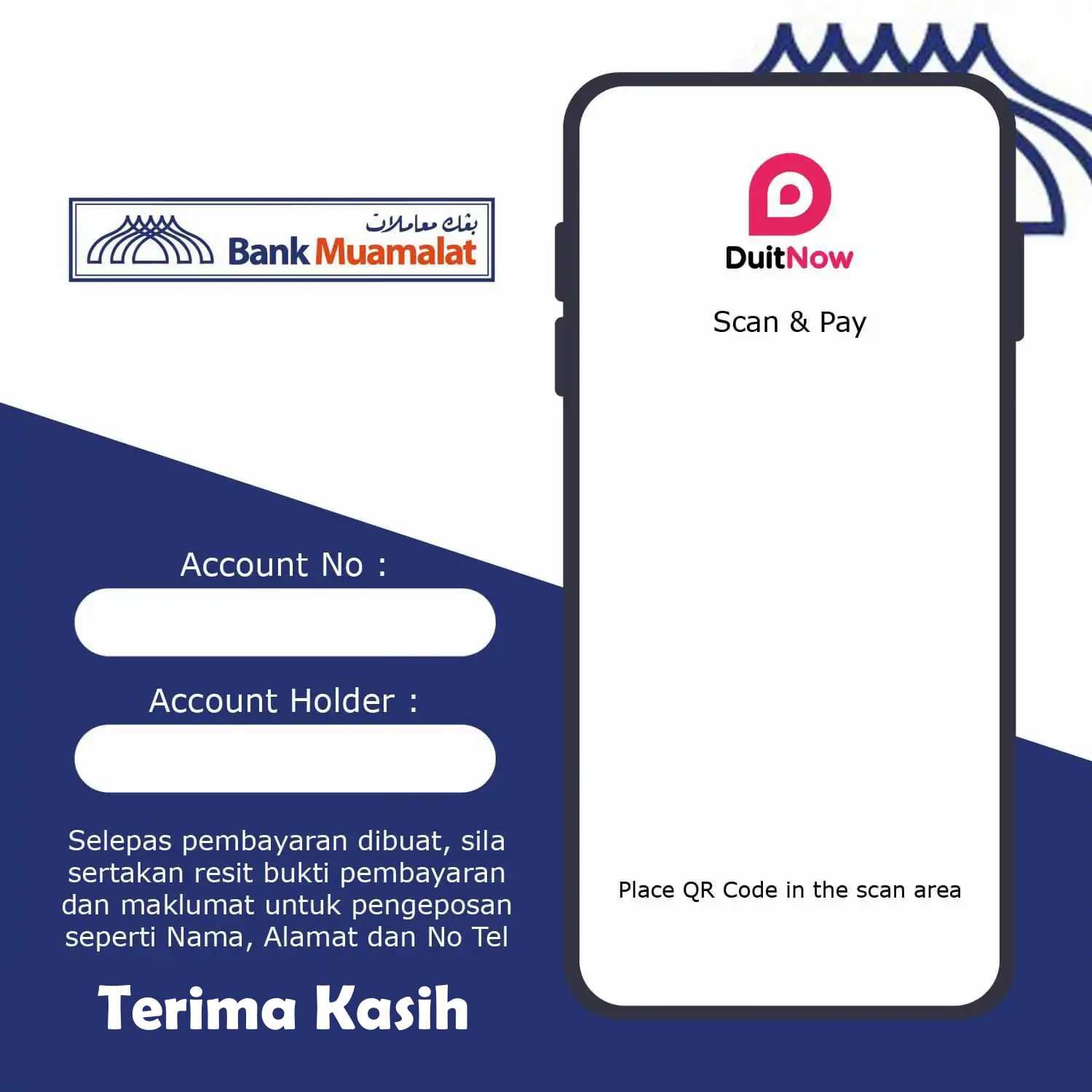 Contoh Template Akaun Bank Untuk Online Seller - Notaria