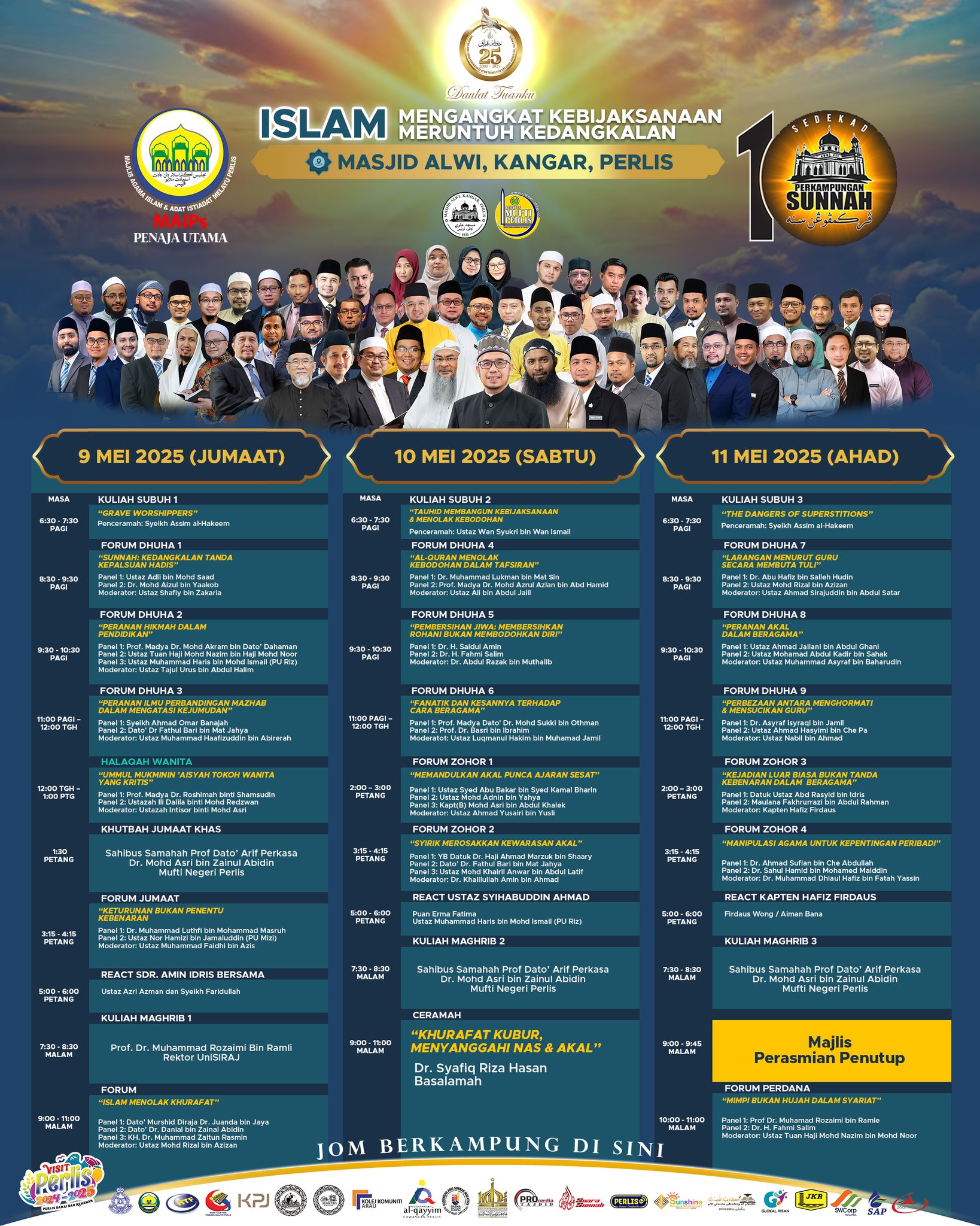Jadual Perkampungan Sunnah Perlis 2025 / Siri 10 Dan Senarai Asatizah ...